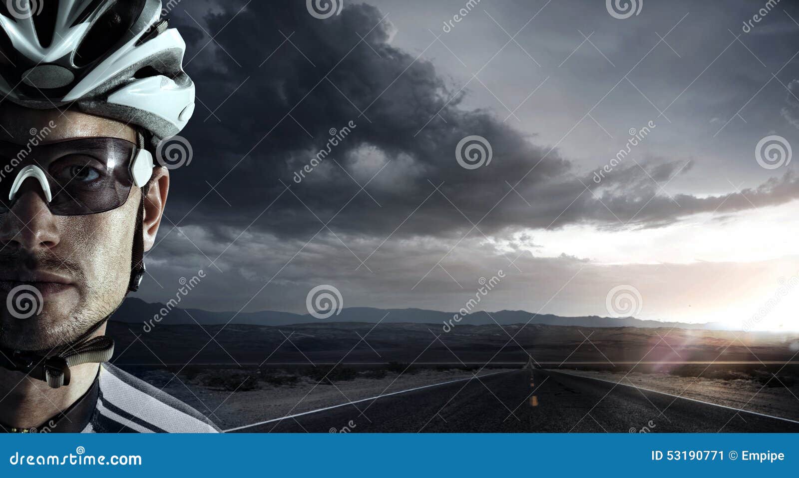 Cyclist portrait stock image. Image of panorama, caucasian - 53190771