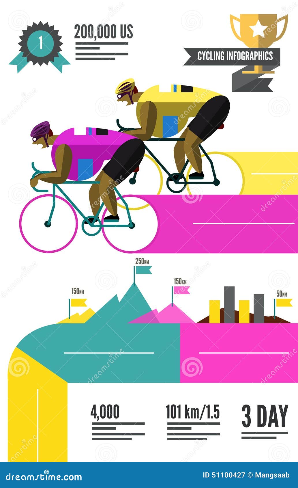 Cyclist Racing Infographics. Stock Vector - Illustration of information ...