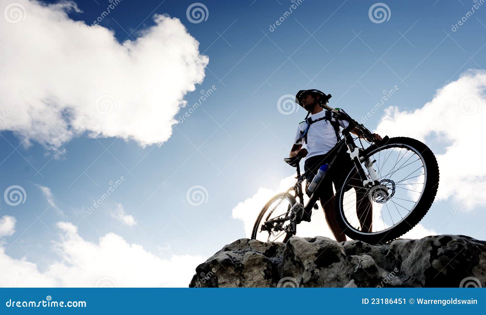 Cyclist rest stop stock image. Image of cyclist, clouds - 23186451