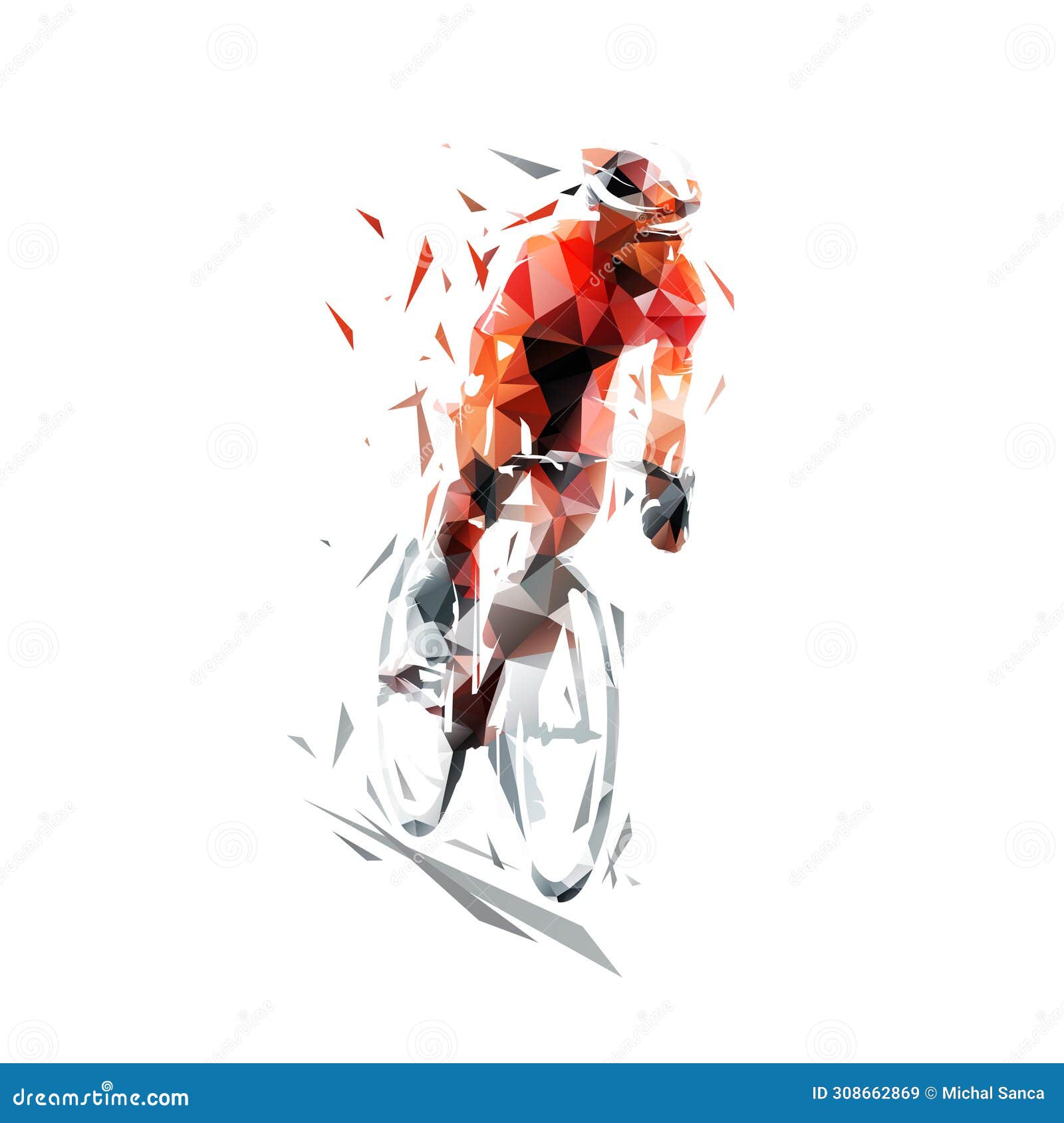 Cyclist, Road Cycling, Isolated Low Poly Vector Illustration, Geometric ...