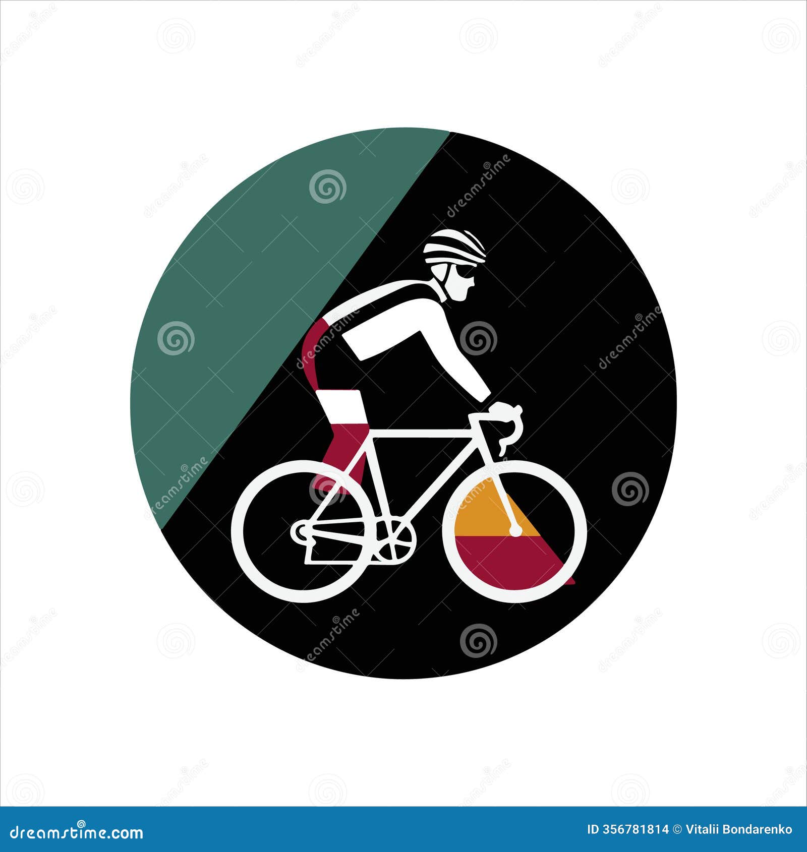 Cyclist Silhouette in a Modern Geometric Style. Vector Illustration ...