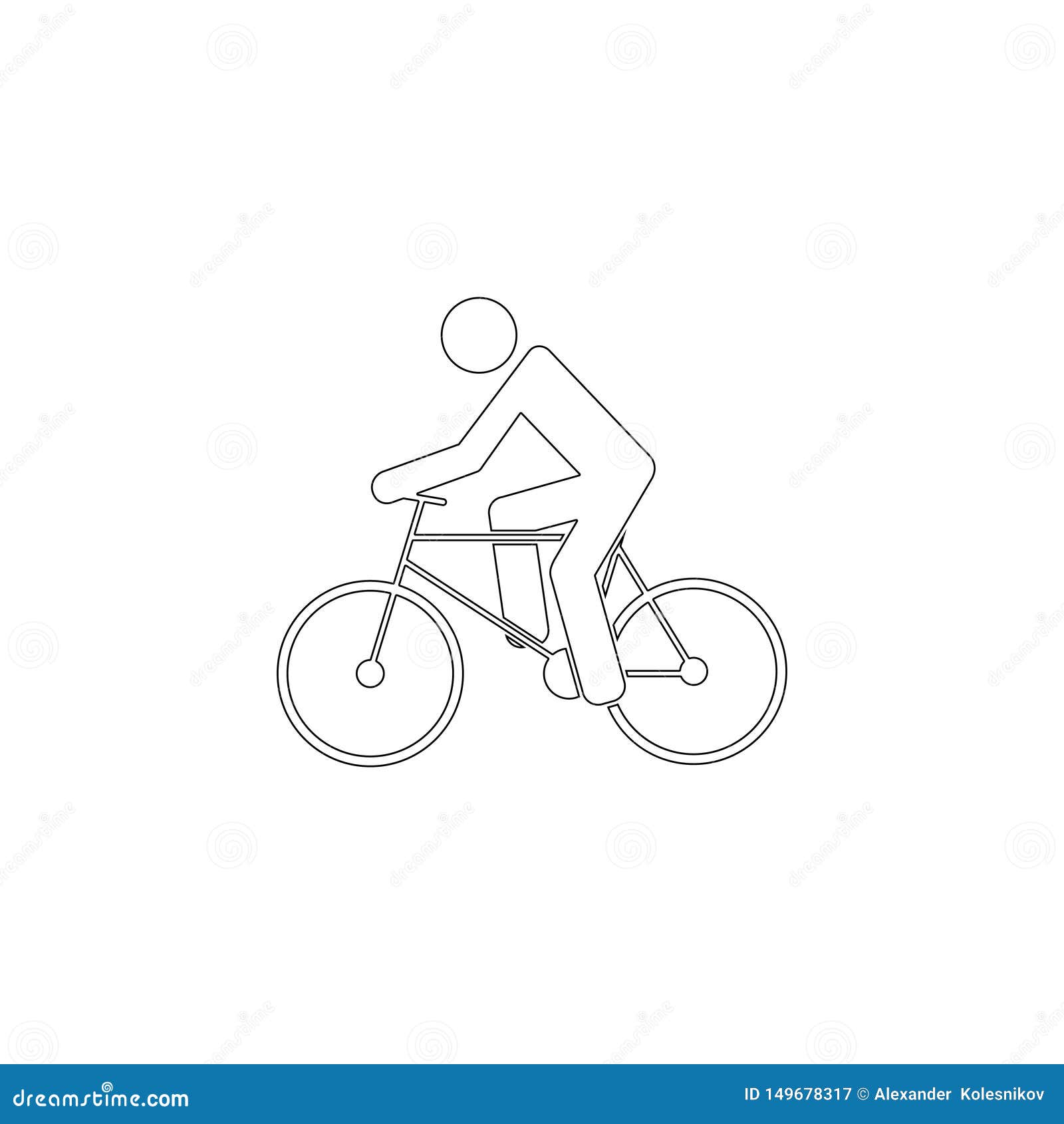 Cyclist. flat vector icon stock vector. Illustration of athlete - 149678317