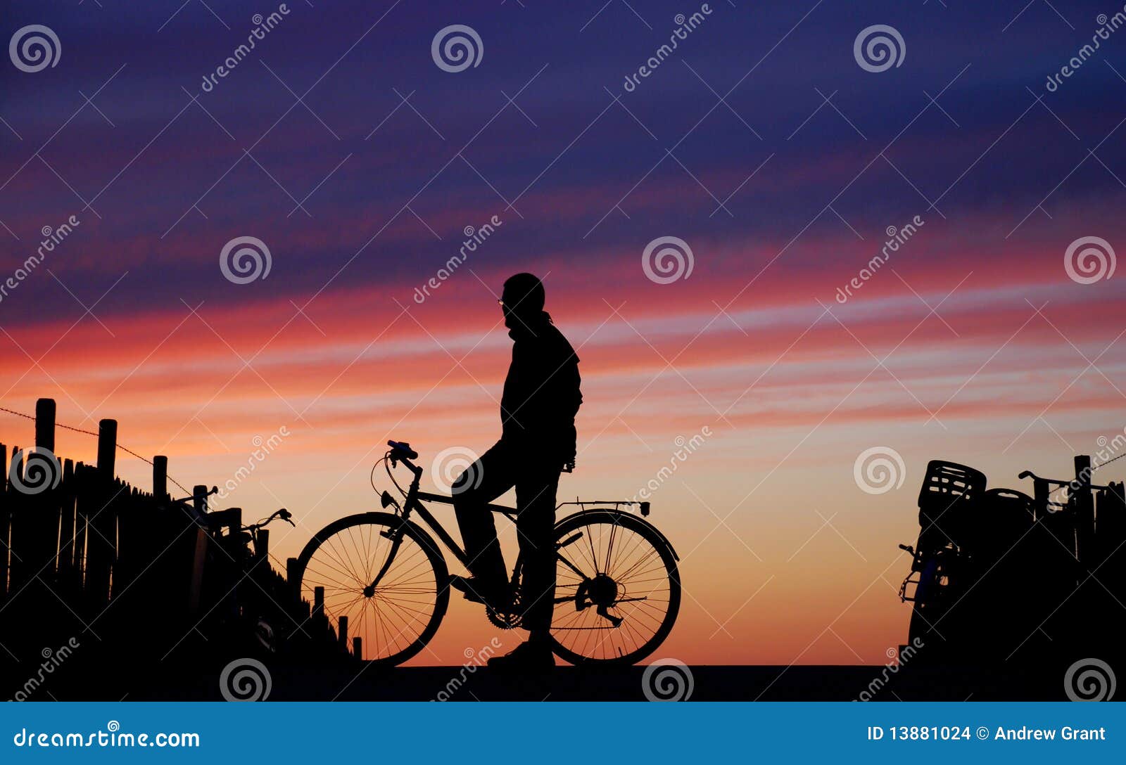 Cyclist at Sunset stock photo. Image of cycling, cyclist - 13881024