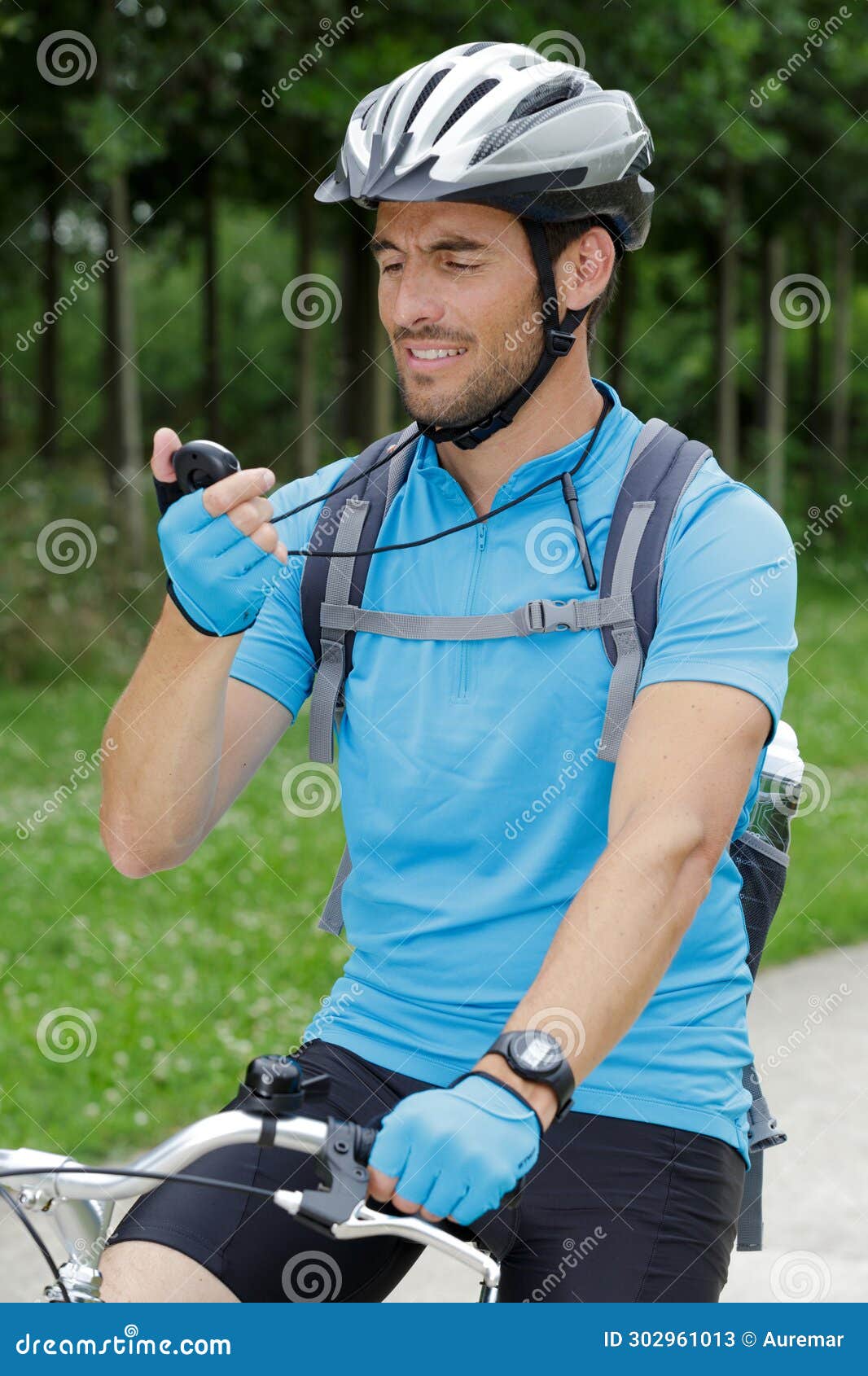 Cyclist Use Stopwatch for Navigation Stock Image - Image of girl ...