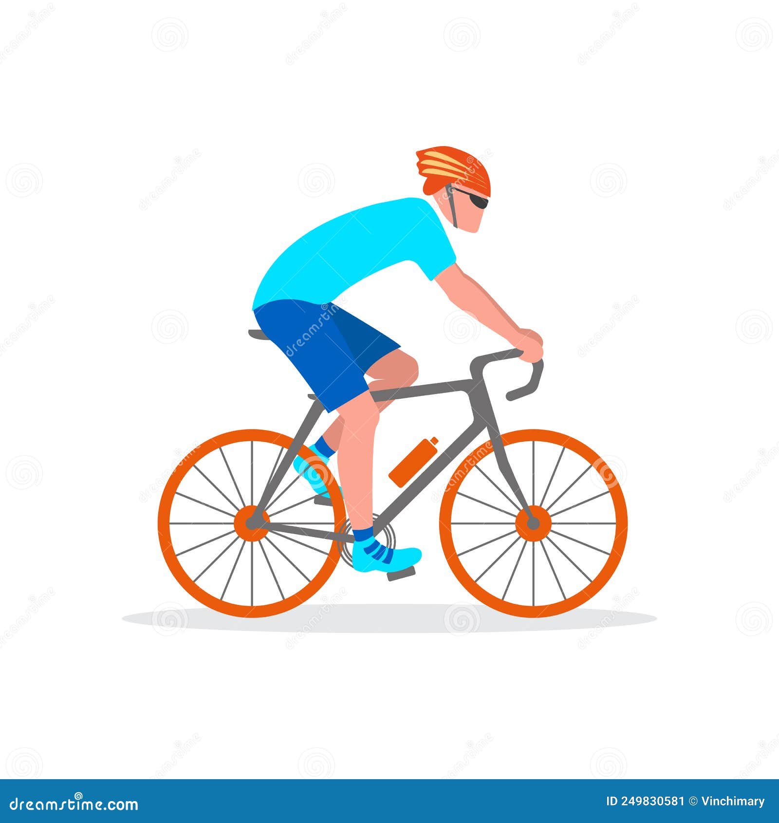 Cyclist Vector Illustration with Isolated White Background Stock Vector ...