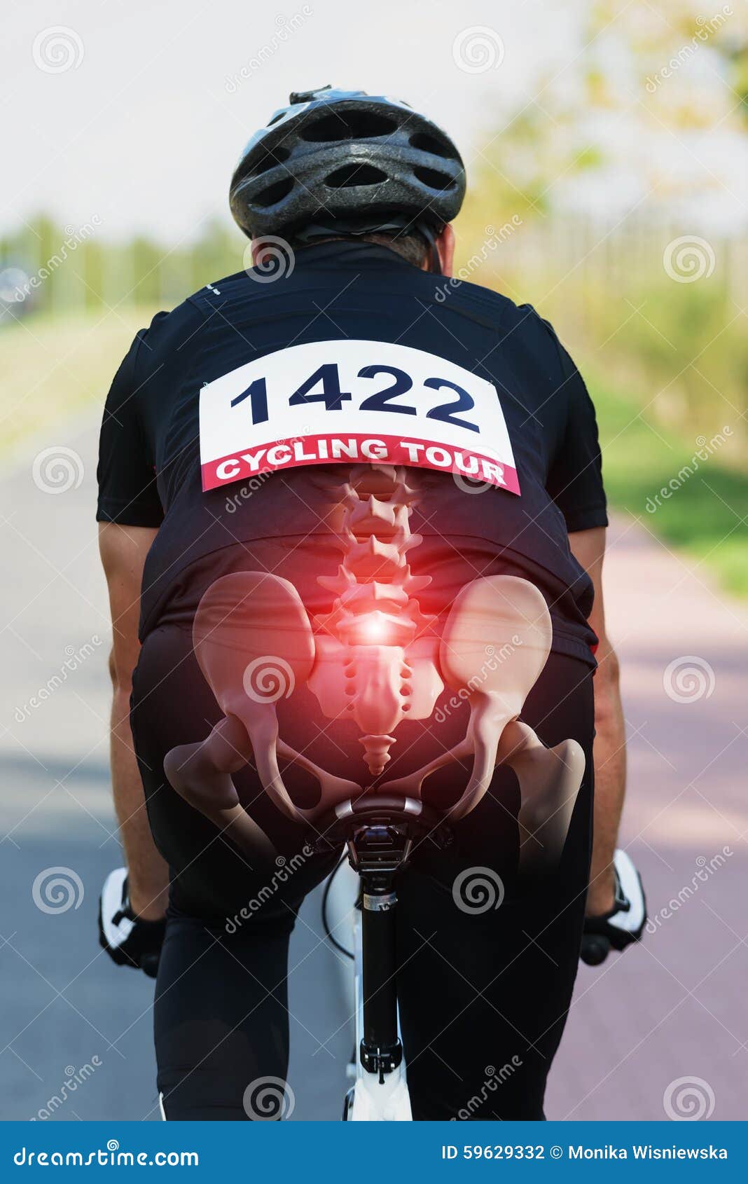 Cyclist with visible bones stock photo. Image of emergency - 59629332