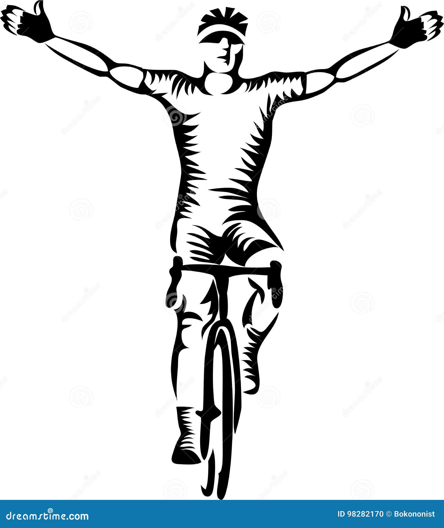 Cyclist - winner stock vector. Illustration of cycle - 98282170