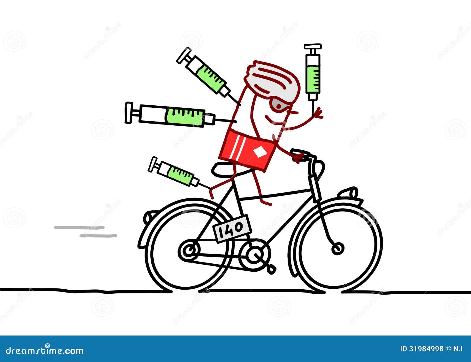 Cycliste et dopage illustration de vecteur. Illustration du injection ...