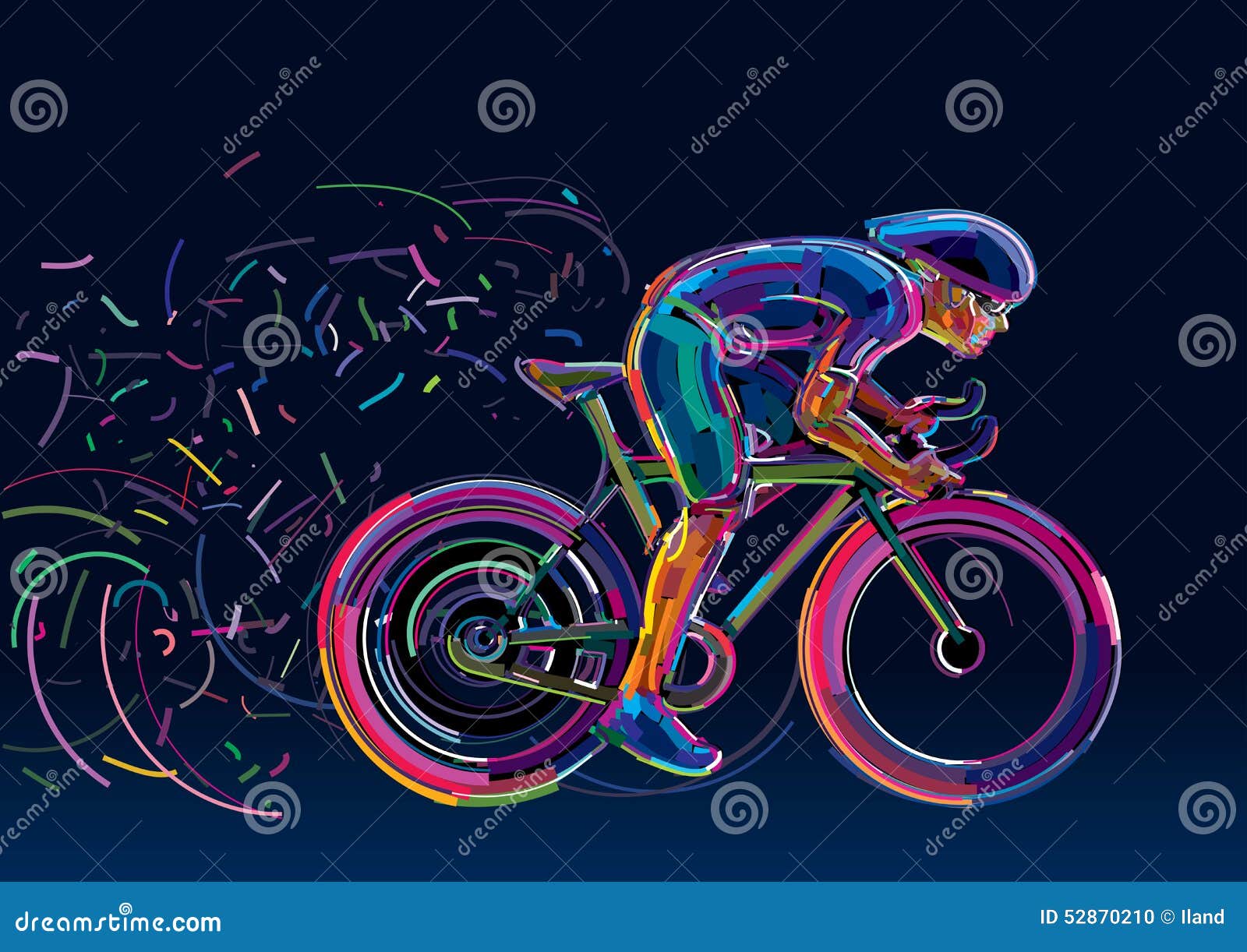 Cycliste Professionnel Impliqué Dans Une Course De Vélo Illustration de ...