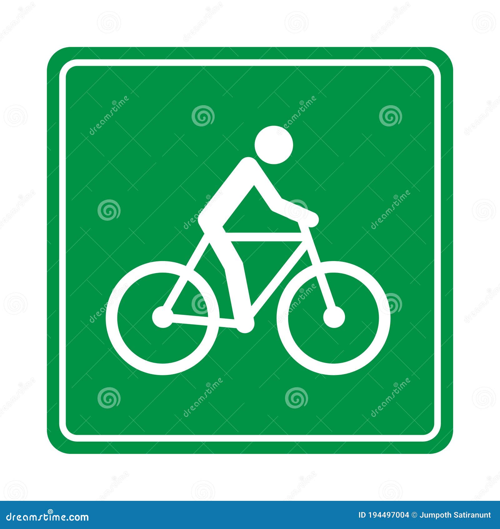 Green Cyclist Sign, Man Ride a Bicycle Icon Flat Design, Vector ...