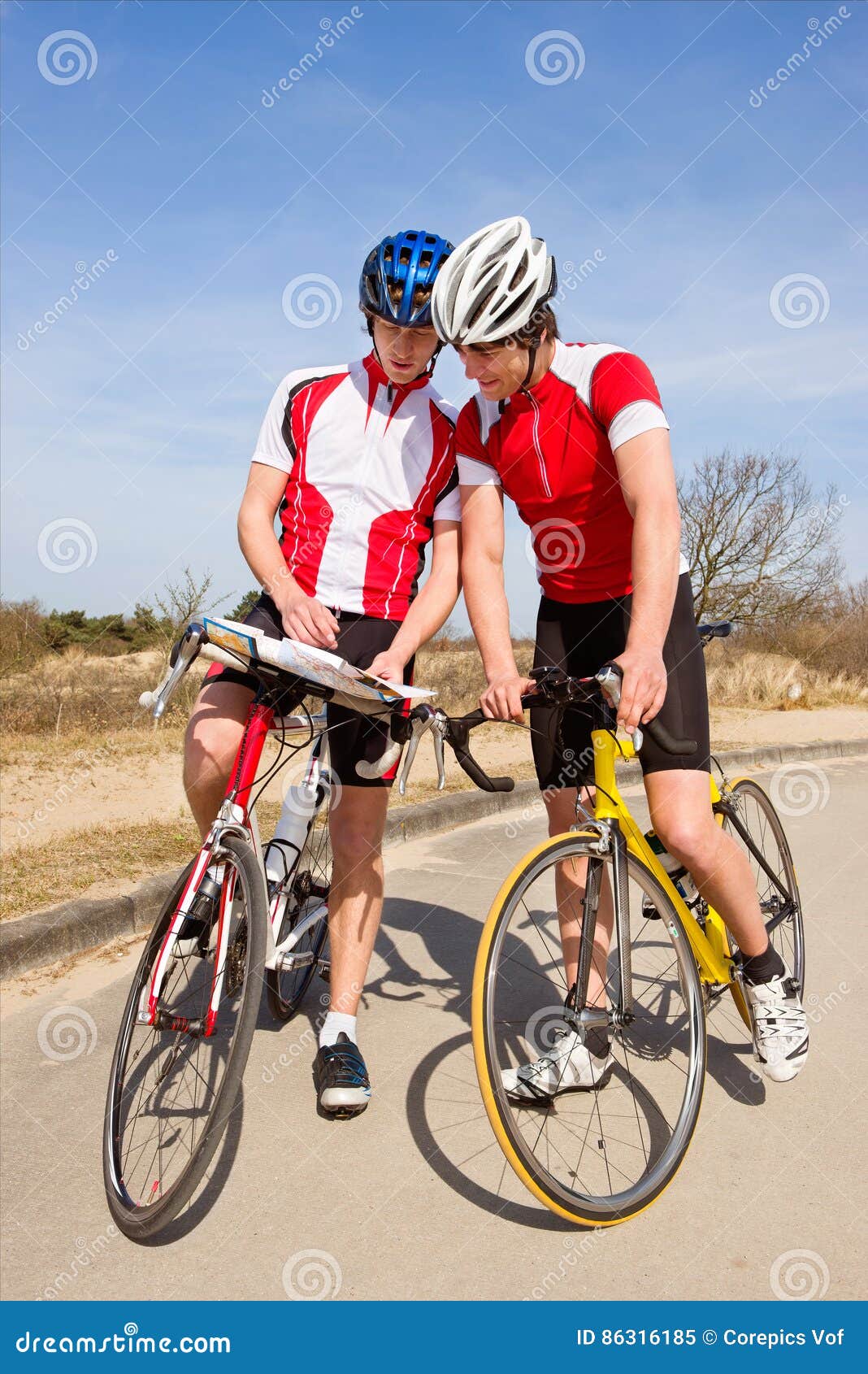 Cyclists Finding Directions Stock Image - Image of deciding, decision ...