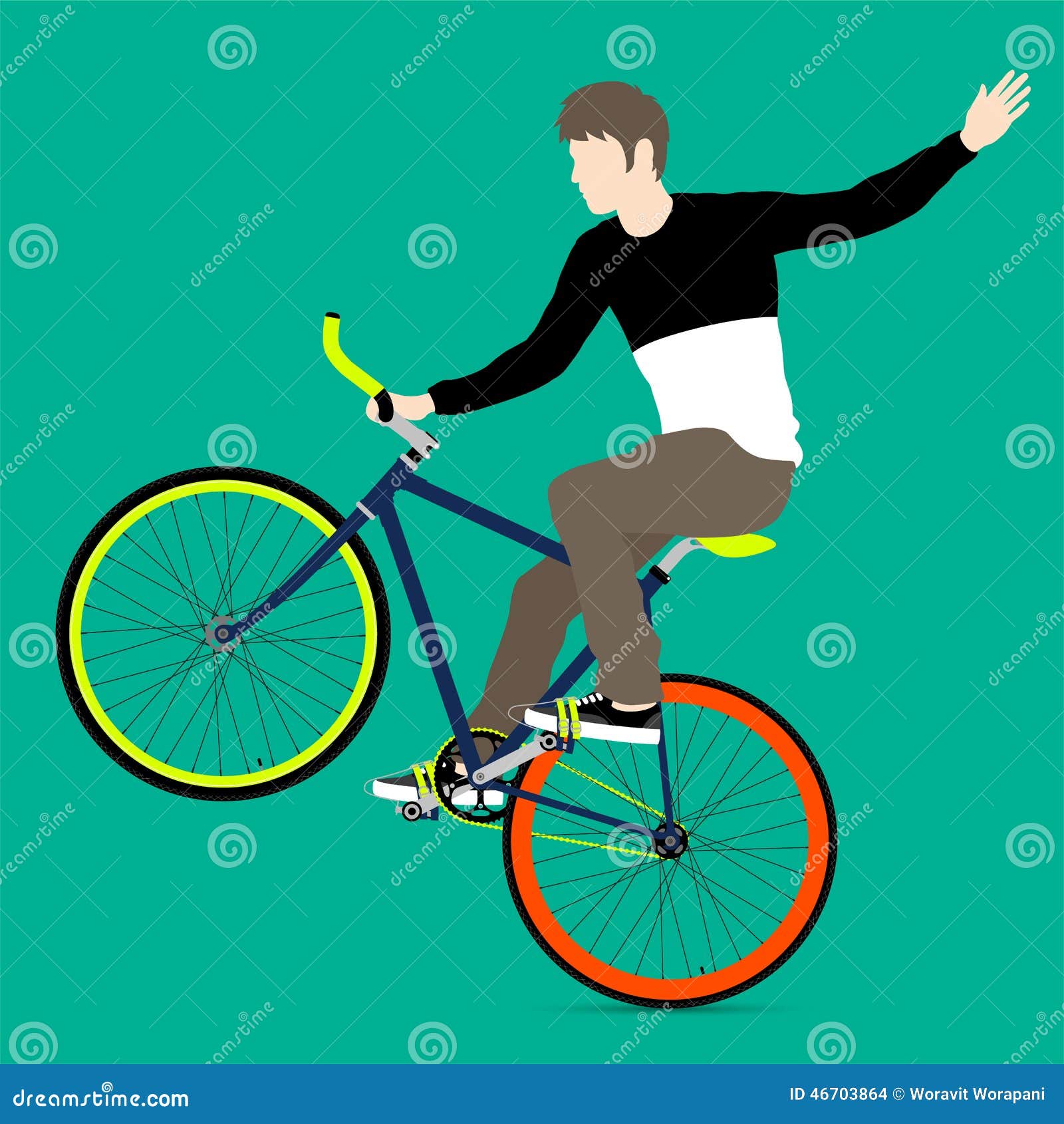 Cyclists and Fixed Gear Bicycle Stock Vector - Illustration of road ...