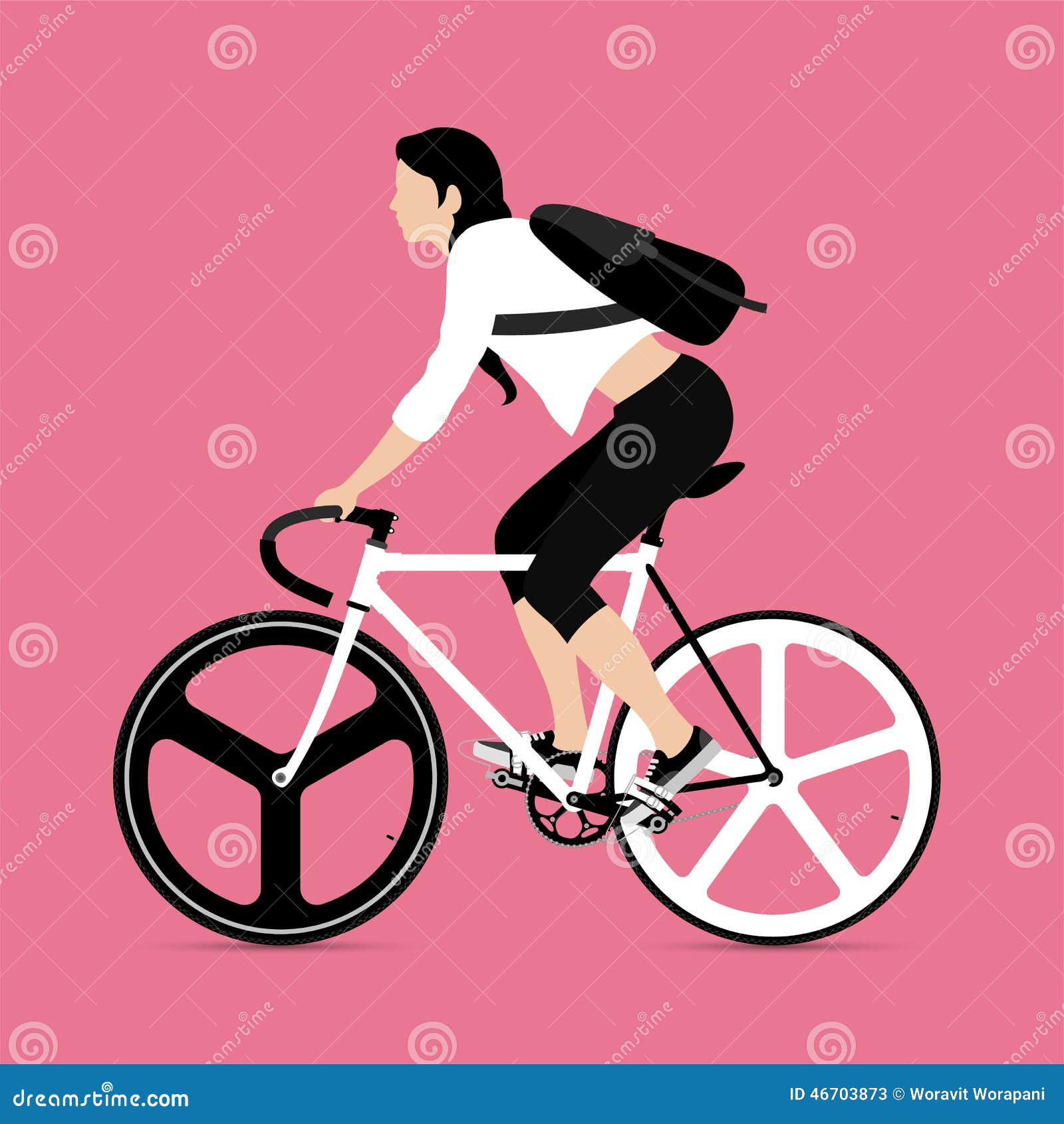 Cyclists and Fixed Gear Bicycle Stock Vector - Illustration of wheel ...