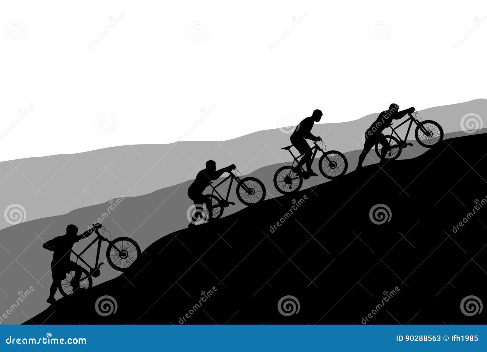 Group Of Cyclists On Bikes Riding. Bicycle Race Competition Set With ...