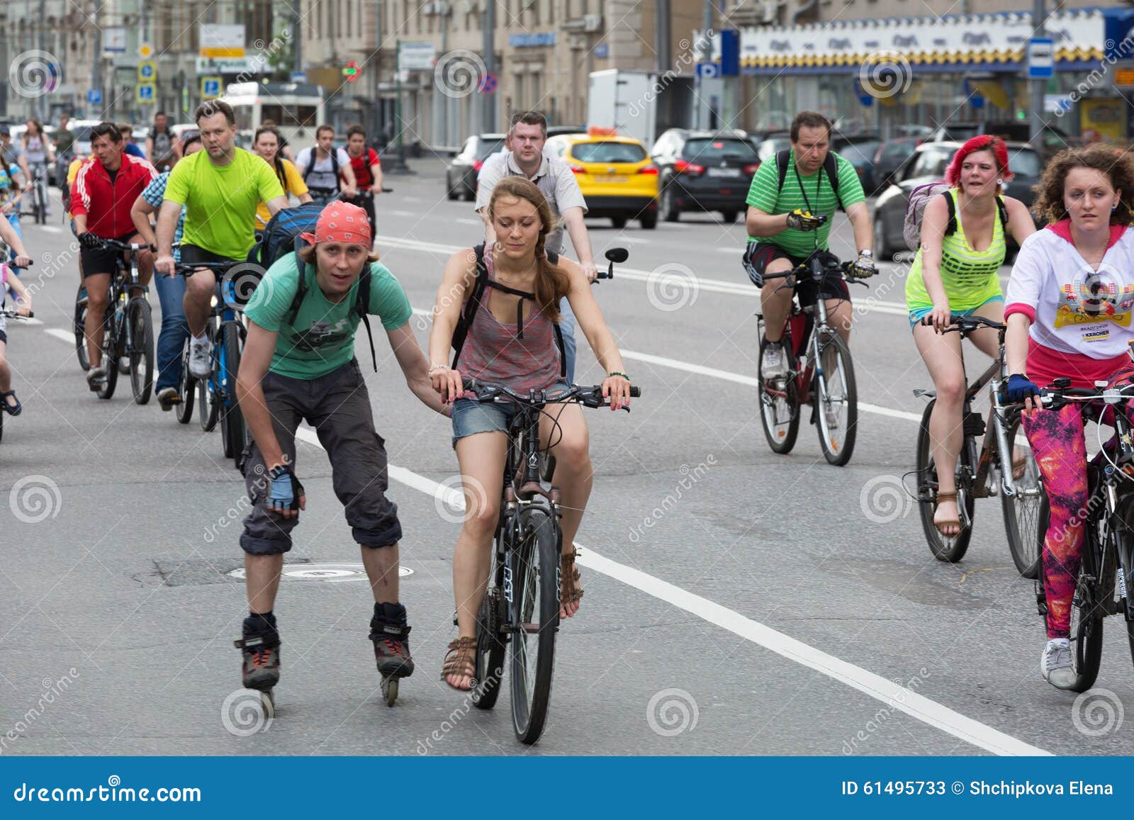 Cyclists on the Moscow Cycle Parade Editorial Stock Photo - Image of ...