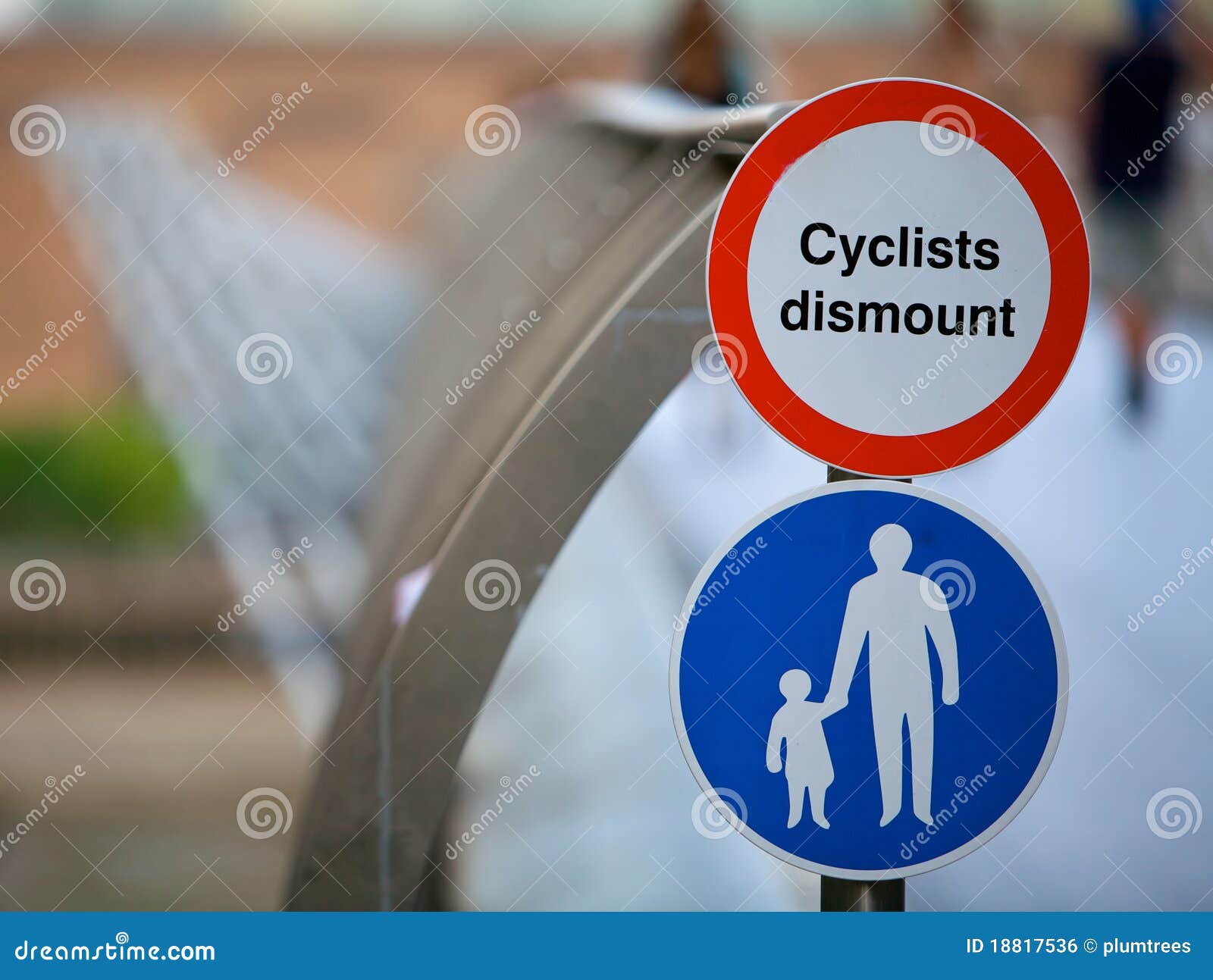 Cyclists Road Signs stock photo. Image of blue, pole - 18817536