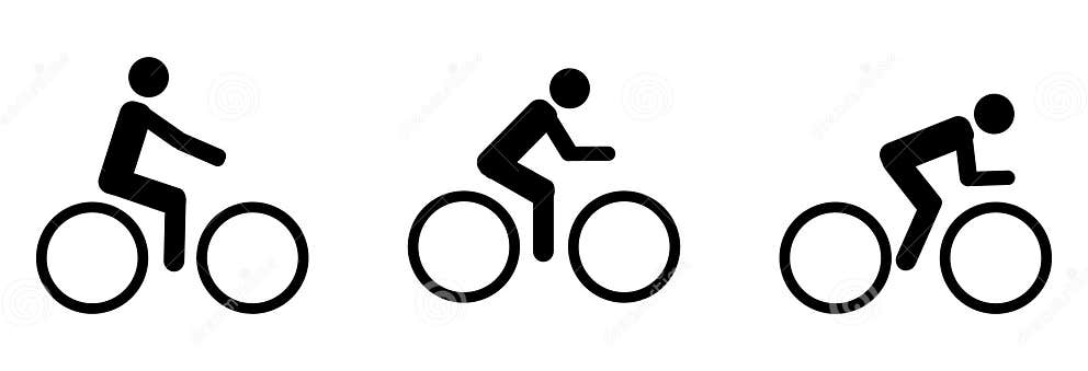 Cyclists of Three Bicycle Types Vector Illustration Stock Vector ...