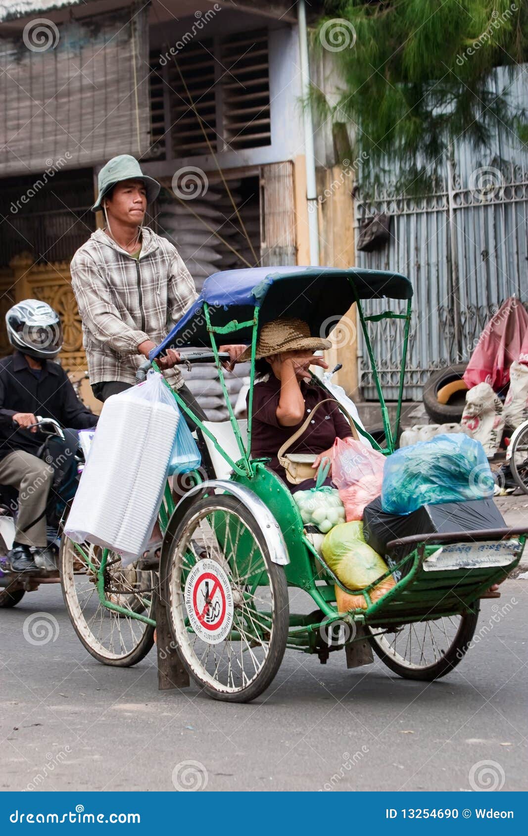 Cyclo Driver and His Passenger/customer Editorial Image - Image of ...