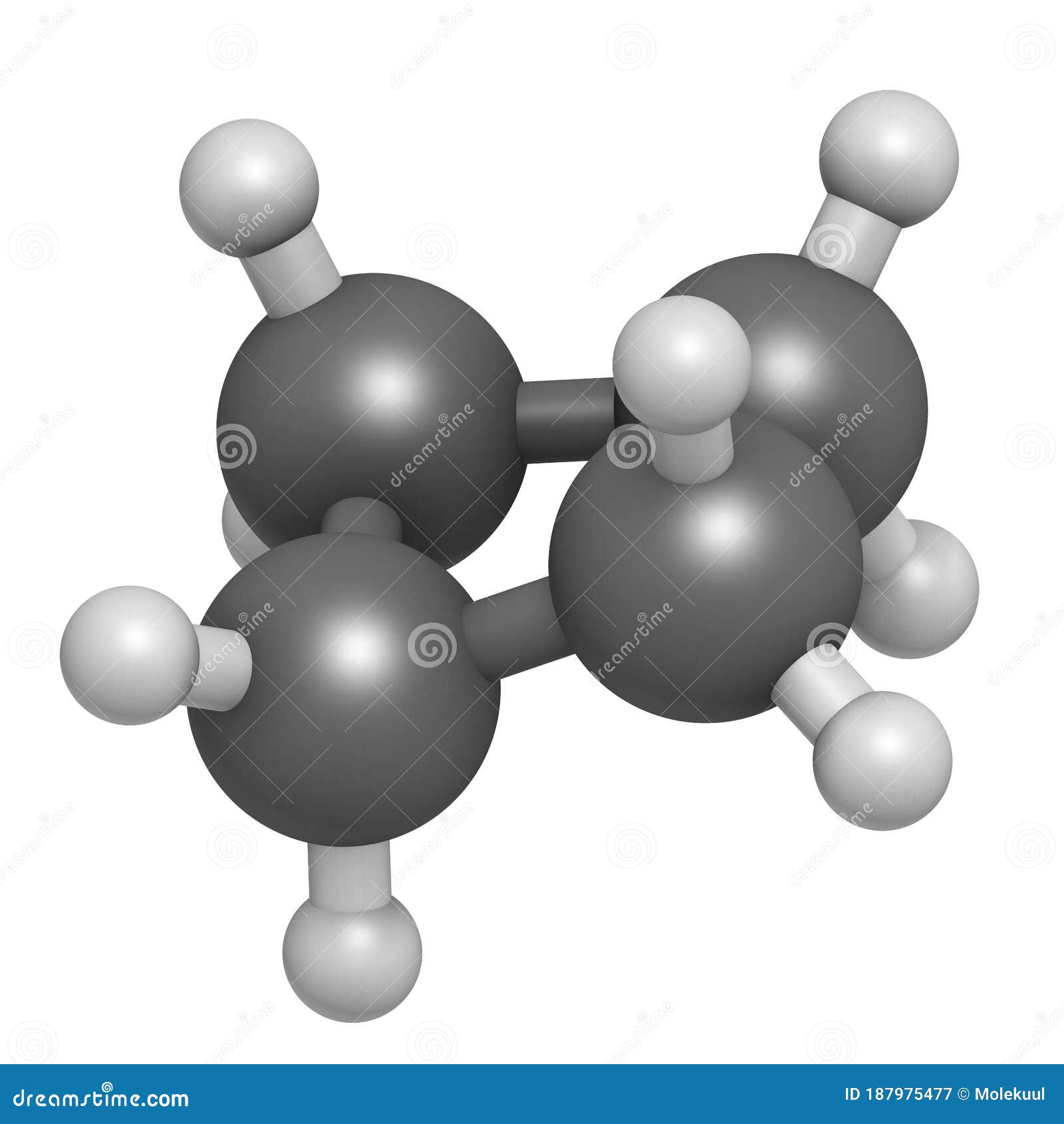 Cyclobutane Cyclic Alkane Cycloalkane Molecule. Stock Illustration ...