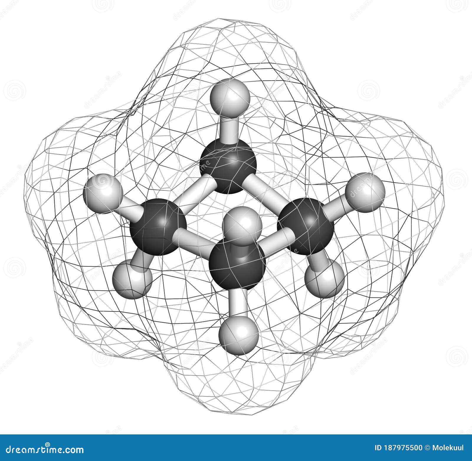 Cyclobutane Cyclic Alkane Cycloalkane Molecule. Skeletal Formula ...