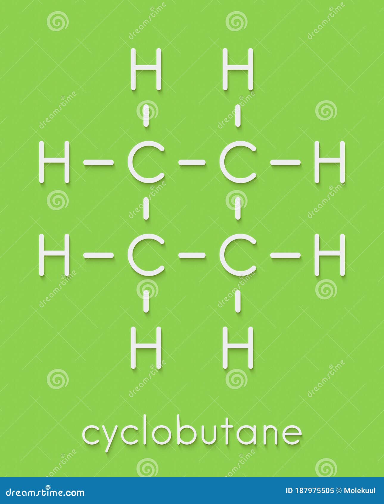 Cyclobutane Cyclic Alkane Cycloalkane Molecule. Skeletal Formula. Stock ...