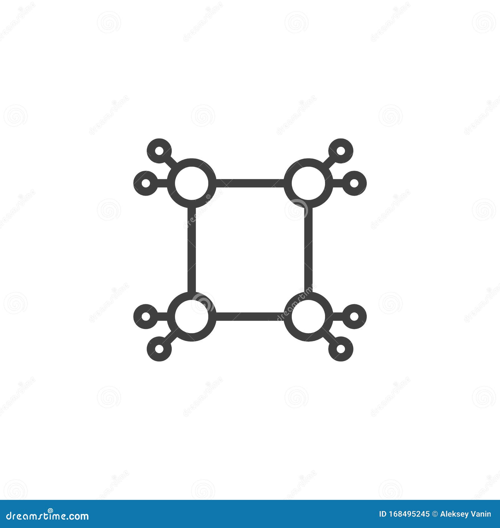 Cyclobutane Molecular Formula Line Icon Stock Vector - Illustration of ...