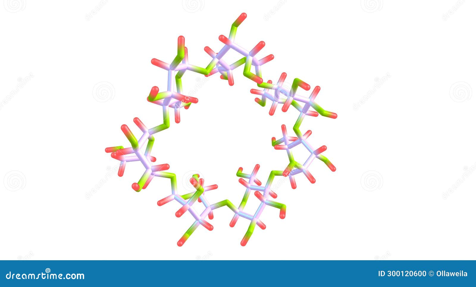 Cyclodextrin Molecular Structure Isolated on White Stock Illustration ...