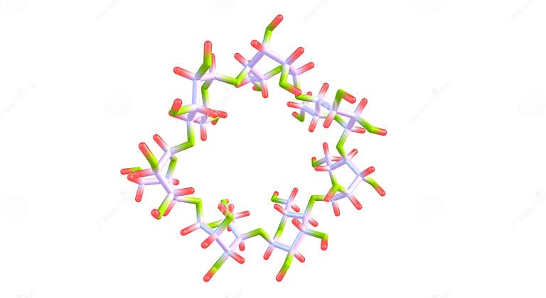 Cyclodextrin Molecular Structure Isolated on White Stock Illustration ...
