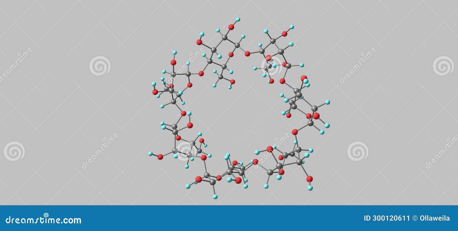 Cyclodextrin Molecular Structure Isolated on Grey Stock Illustration ...