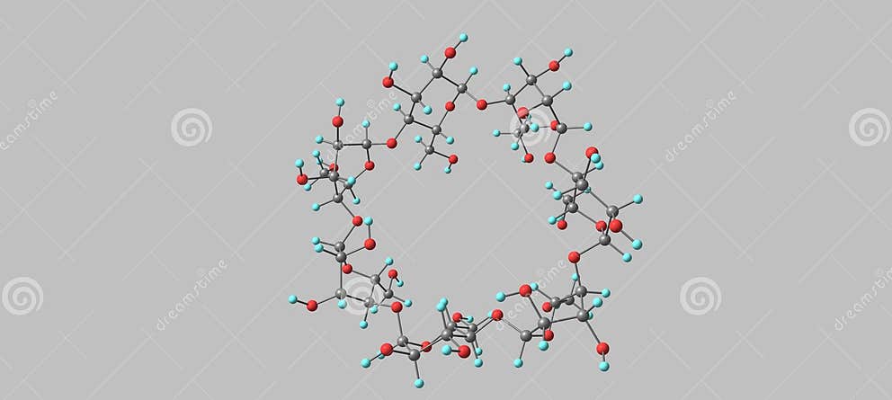 Cyclodextrin Molecular Structure Isolated on Grey Stock Illustration ...
