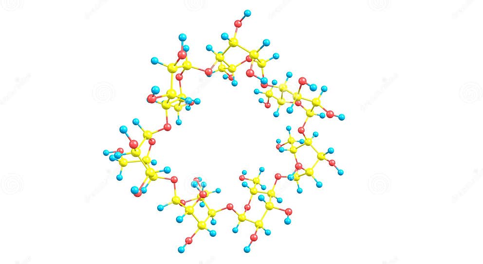 Cyclodextrin Molecular Structure Isolated on White Stock Illustration ...