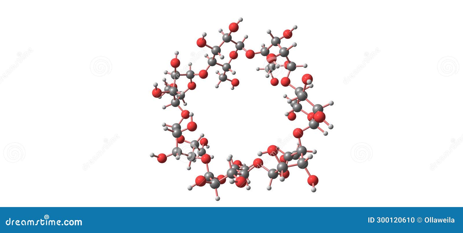 Cyclodextrin Molecular Structure Isolated on White Stock Illustration ...