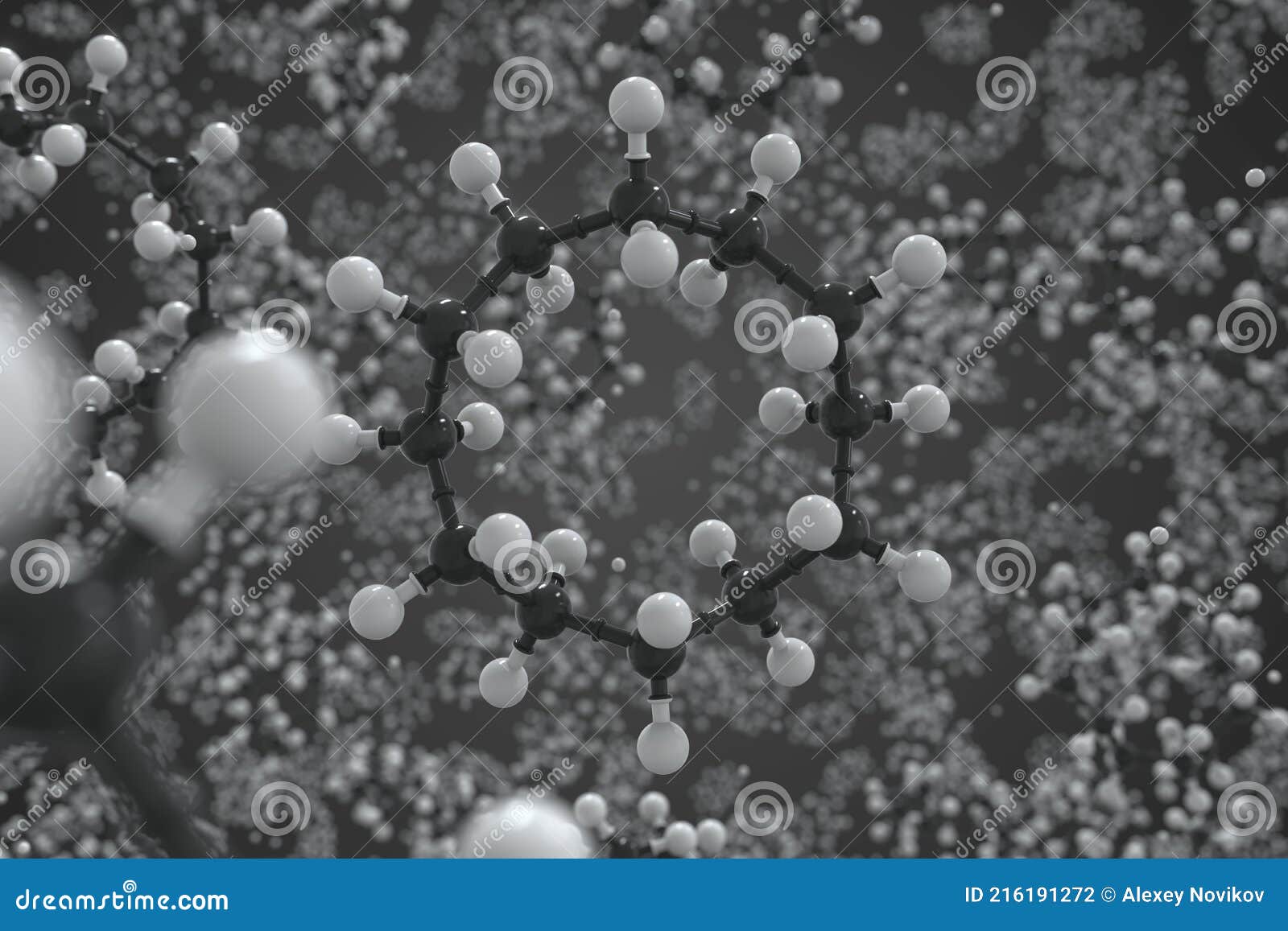 Cyclododecane Molecule, Scientific Molecular Model, 3d Rendering Stock ...