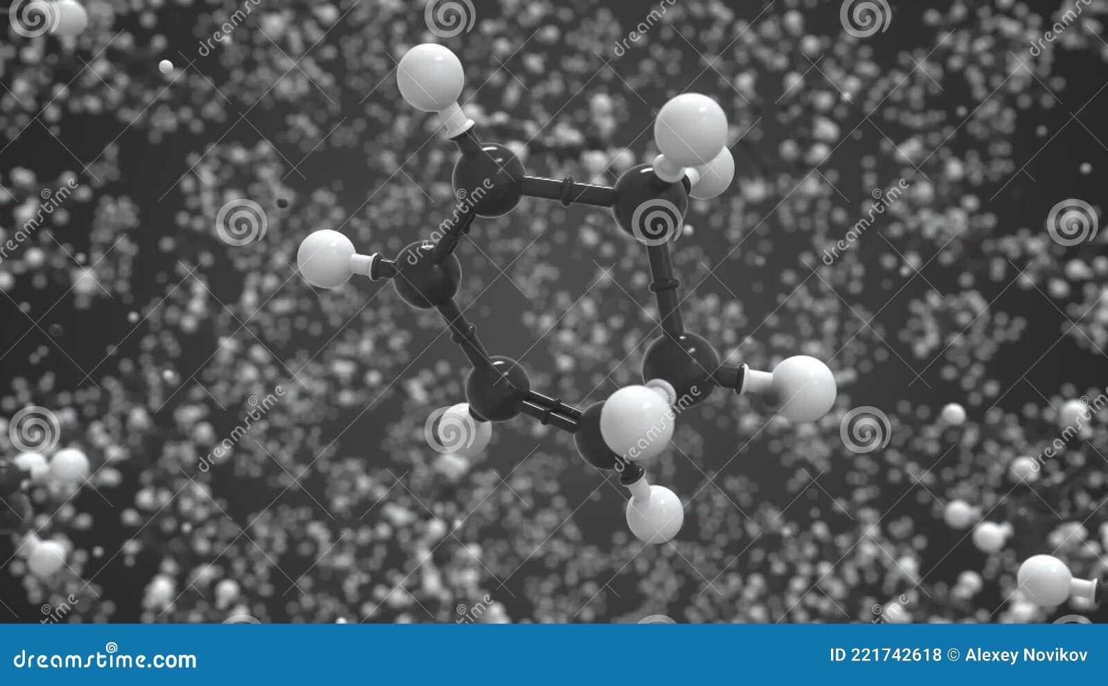 1,3-cyclohexadiene Molecule. Conceptual Molecular Model. Chemical ...