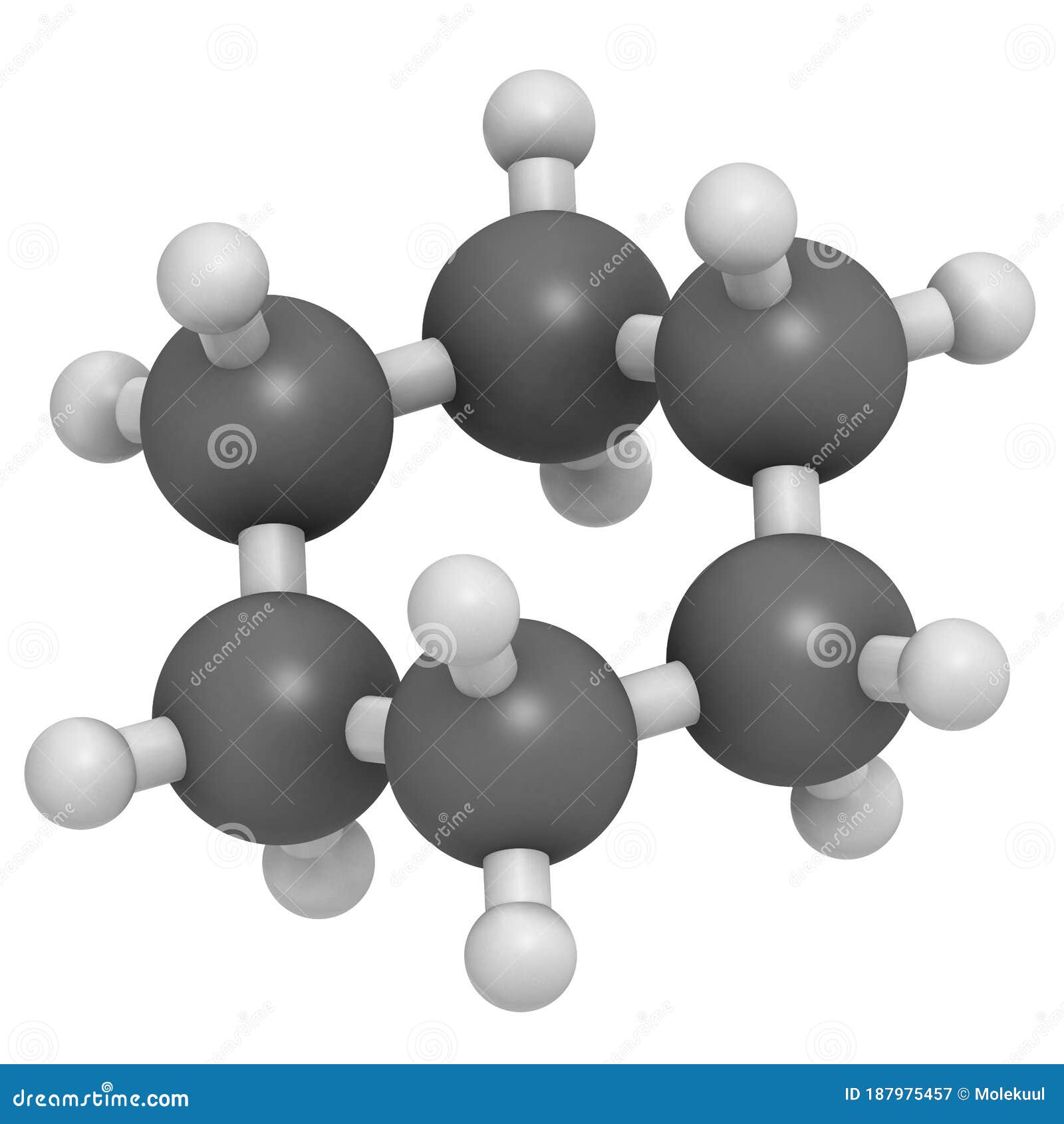 Cyclohexane Chemical Solvent Molecule. Skeletal Formula. Cartoon Vector ...