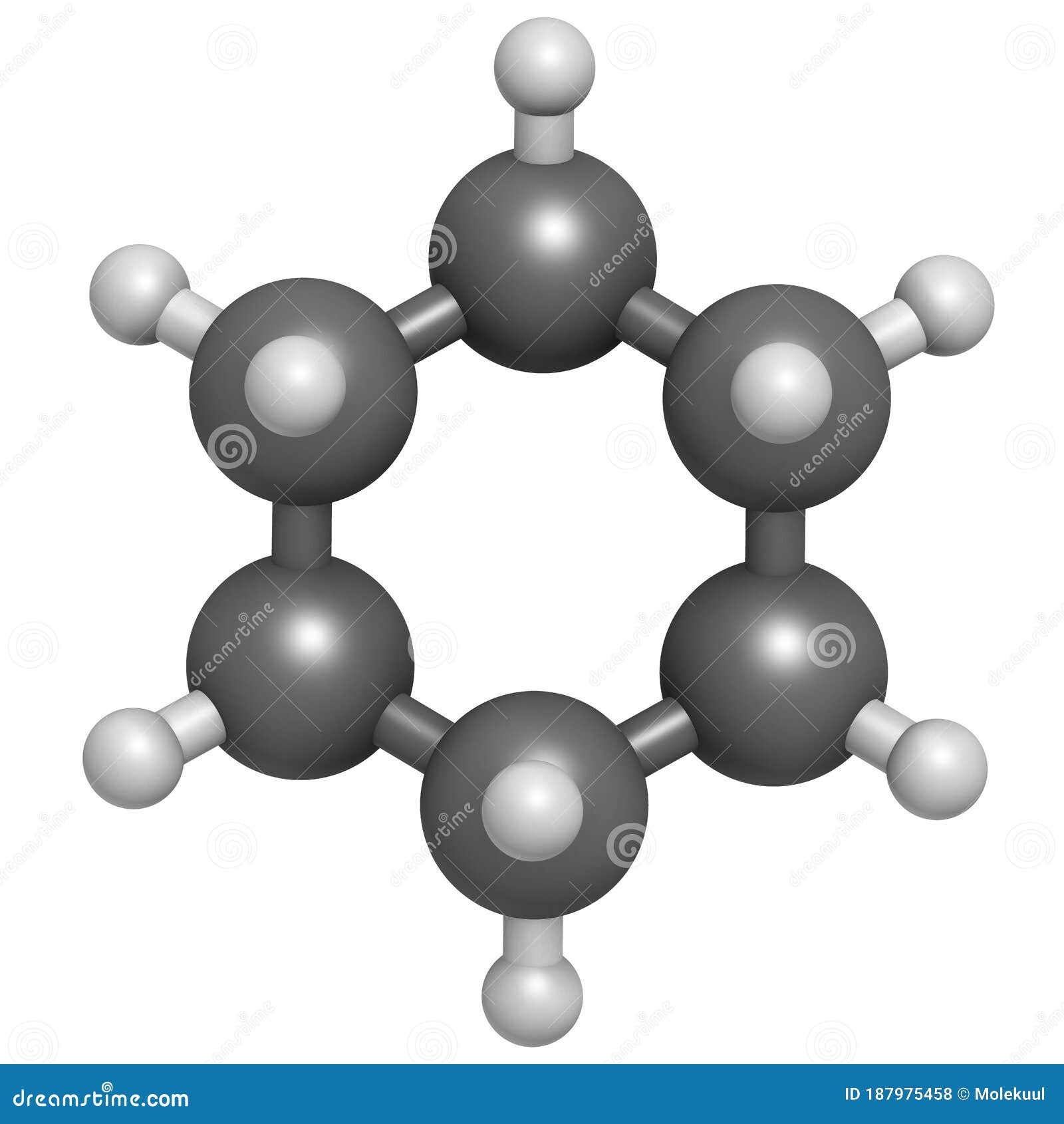 Cyclohexane Chemical Solvent Molecule. Stock Illustration ...