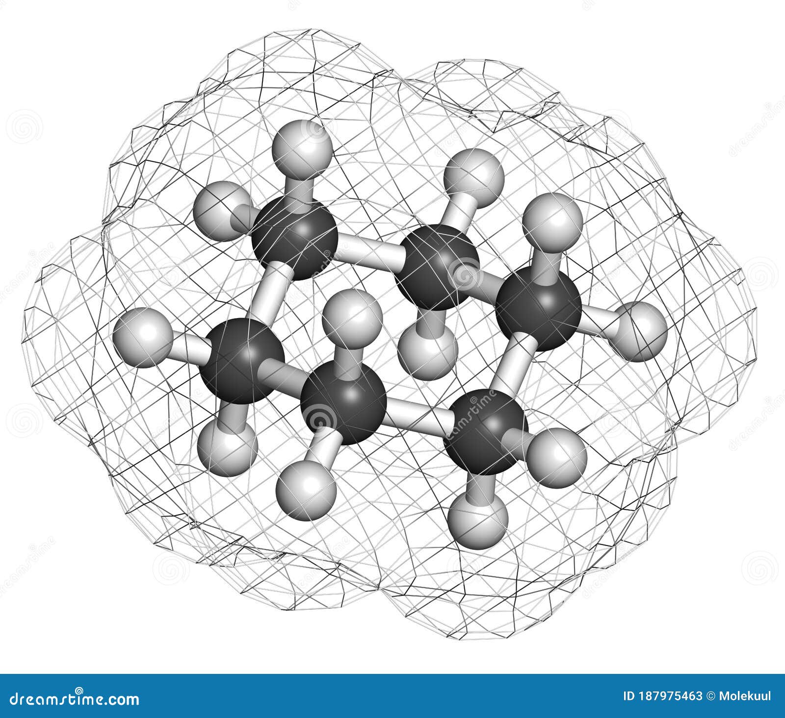 Cyclohexane Chemical Solvent Molecule. Stock Illustration ...