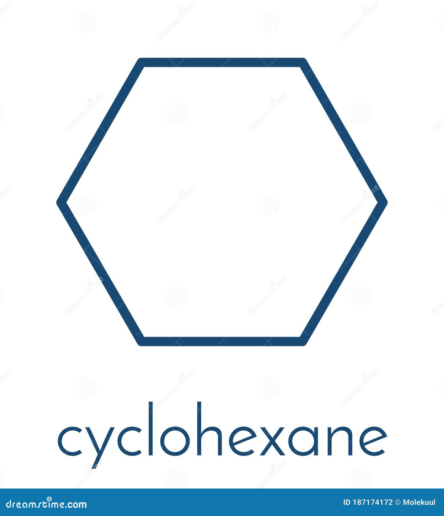 Cyclohexane Chemical Solvent Molecule. Skeletal Formula. Cartoon Vector ...