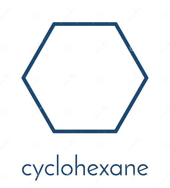 Cyclohexane Chemical Solvent Molecule. Skeletal Formula. Stock Vector ...