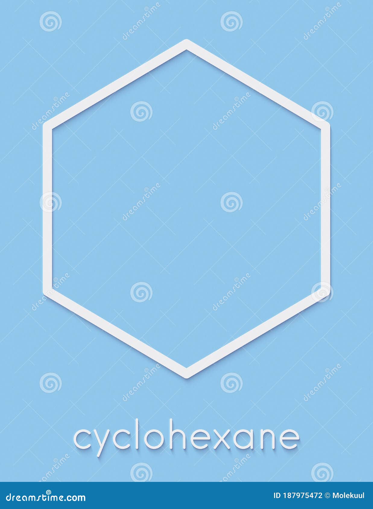 Cyclohexane Chemical Solvent Molecule. Skeletal Formula. Stock ...