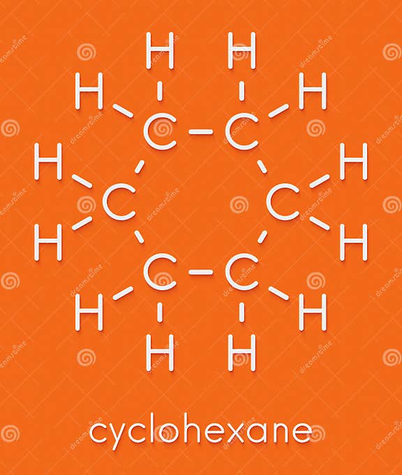 Cyclohexane Chemical Solvent Molecule. Skeletal Formula. Stock ...