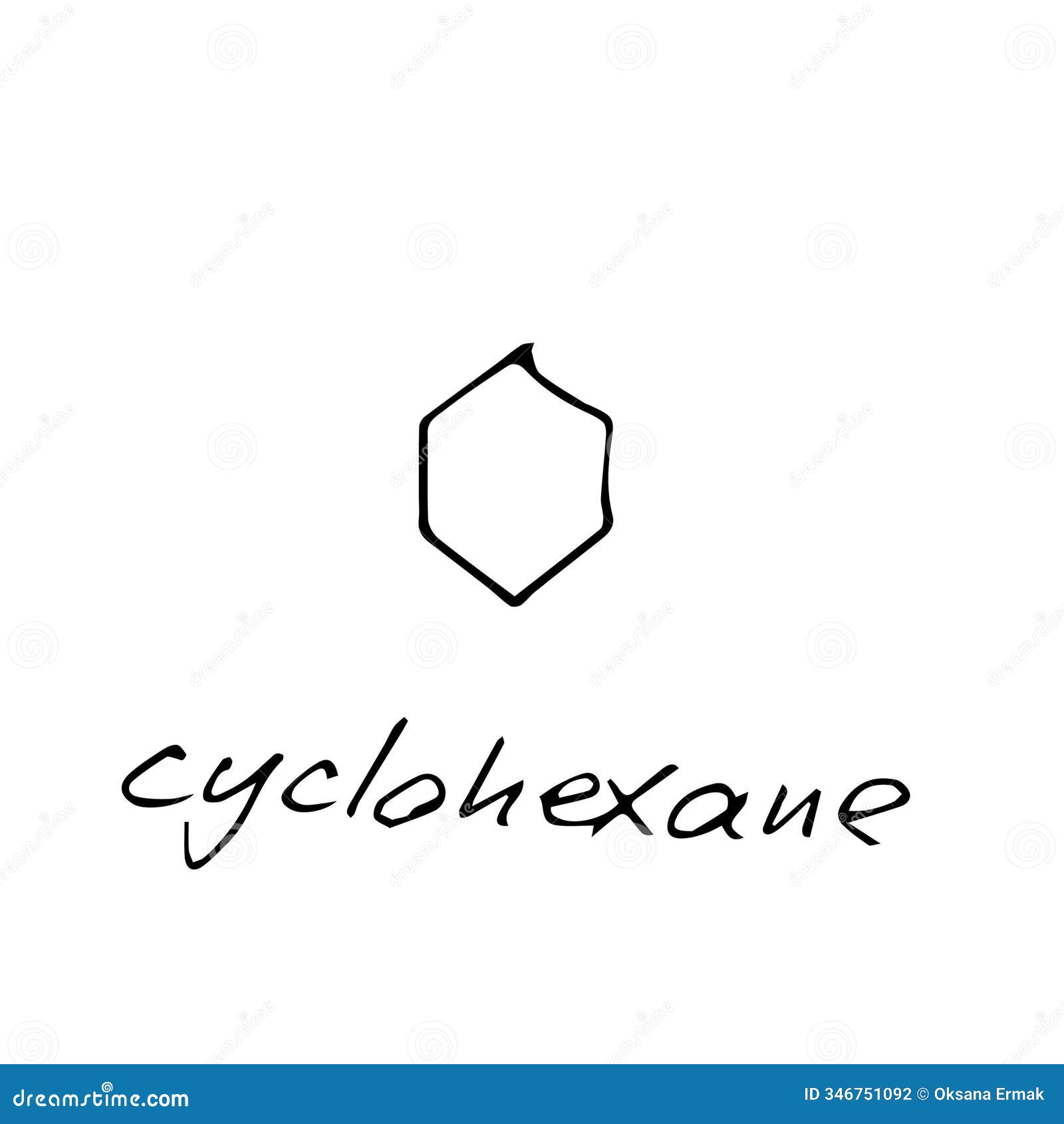 Cyclohexane Molecule Formula. Hand Drawn Imitation of Cyclohexane ...