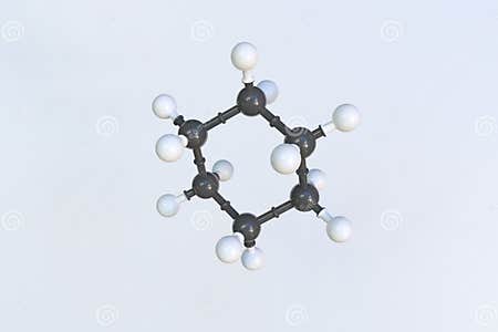 Cyclohexane Molecule, Isolated Molecular Model. 3D Rendering Stock ...