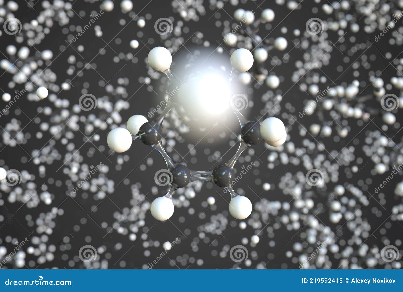 Cyclohexene Molecule, Scientific Molecular Model, 3d Rendering Stock ...