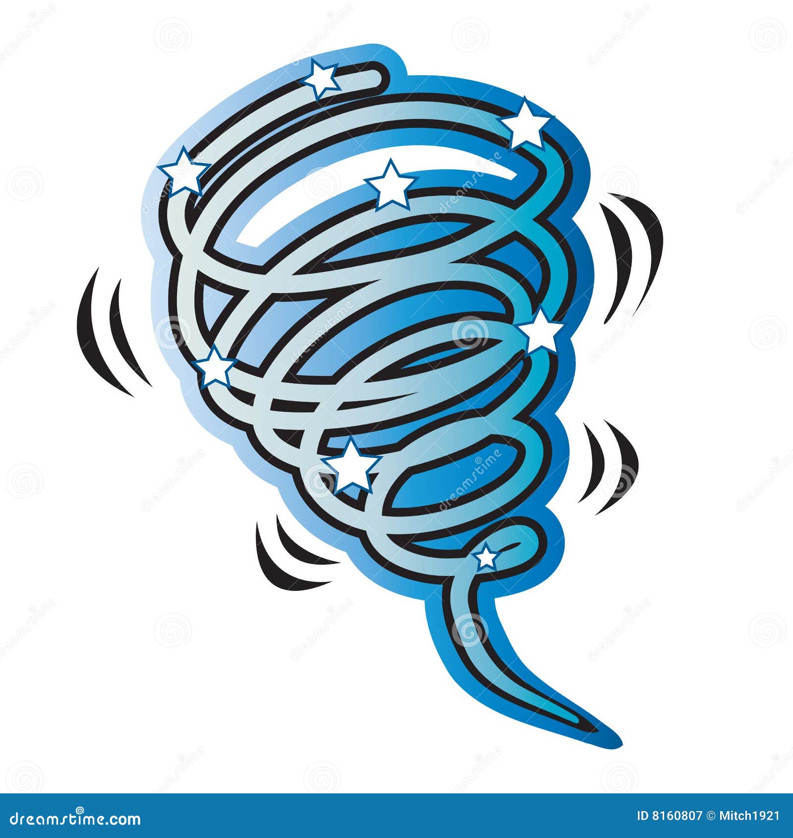 Cyclone stock vector. Illustration of power, blue, star - 8160807