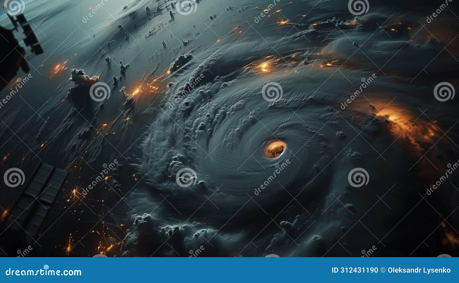 Cyclone Formation Tornado Satellite View Stock Illustration ...