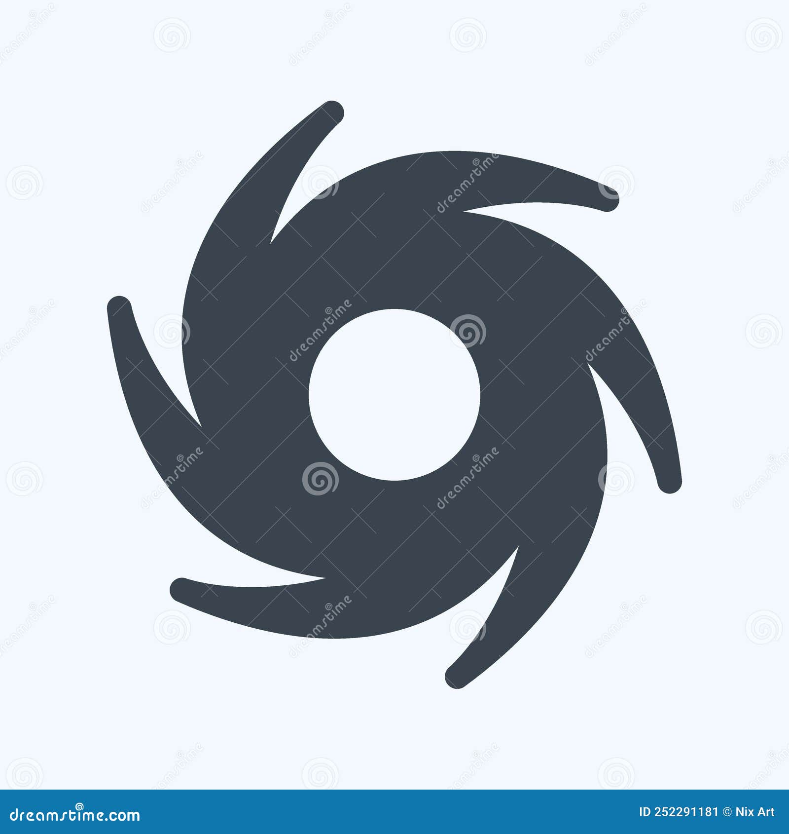 Cyclone Icon in Trendy Glyph Style Isolated on Soft Blue Background ...