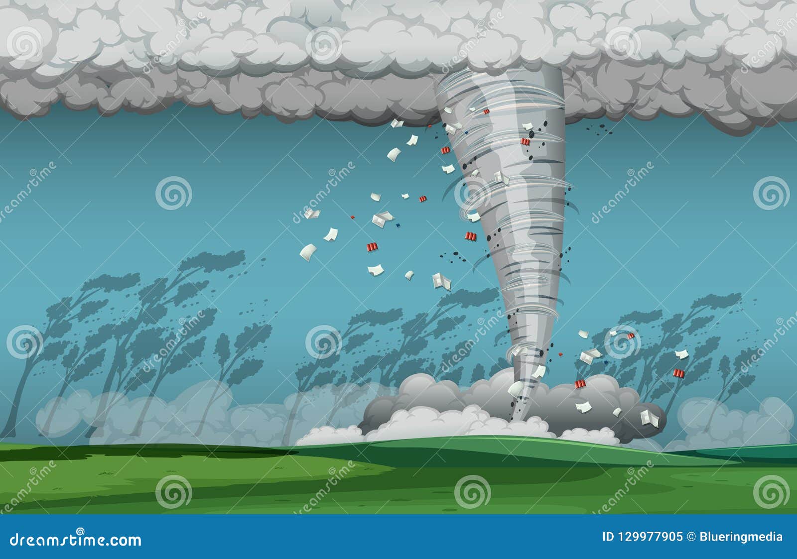 A cyclone in nature stock vector. Illustration of climate - 129977905