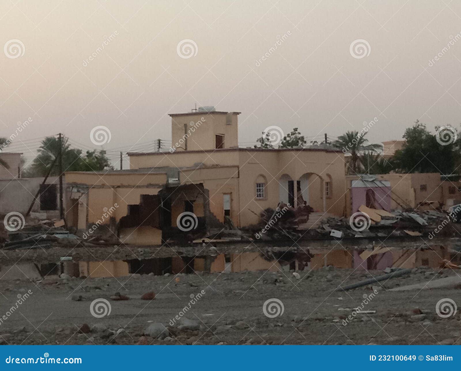 Cyclone Shaheen Destruction, Oman Stock Image - Image of town, cyclone ...