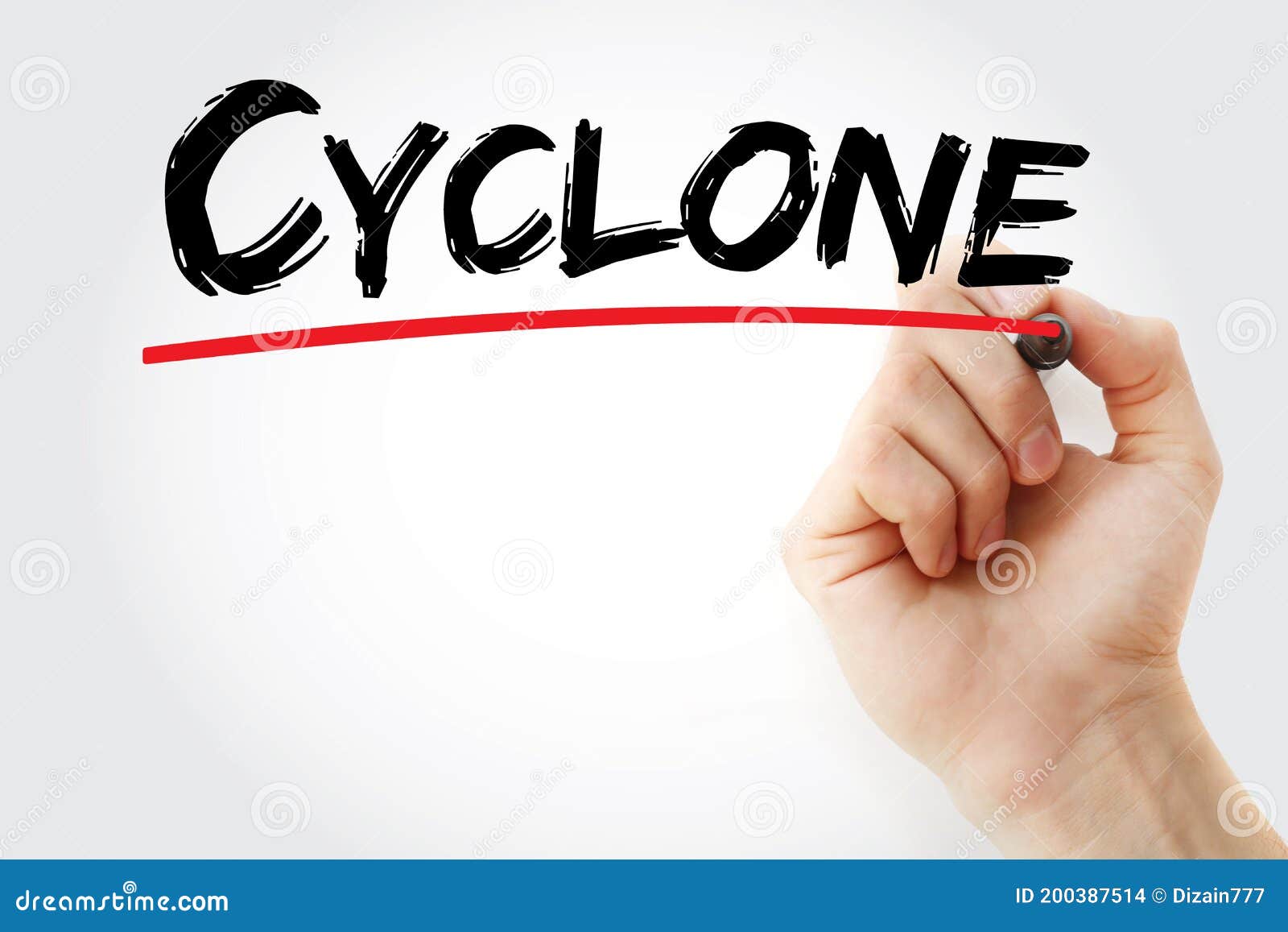 Cyclone text with marker stock photo. Image of extra - 200387514